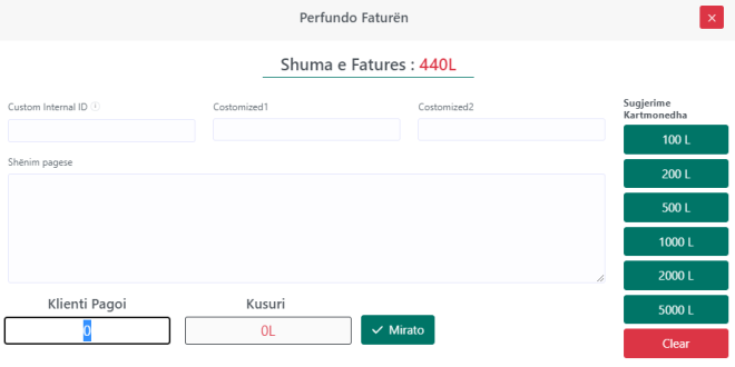 Si te regjistroj nje fature nga menuja my Pos? - ProFisc Help