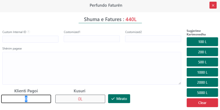 Si te regjistroj nje fature nga menuja my Pos? - ProFisc Help