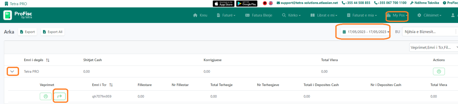 Si dhe kur te regjistroj gjendjen e Arkes? - ProFisc Help